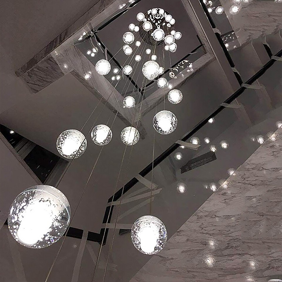 Modern G4 LED Bubble Crystal Round ball Ceiling Light Room Stair ...