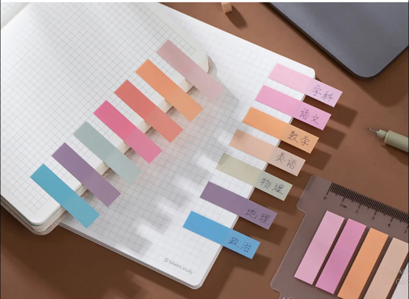 200 x Sticky Adhesive Index Tabs - Post Highlighter Flags - Neon Page ...