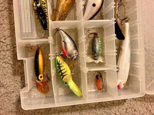 Tackle box full of fishing lures spoons ThinFin HotnTot Flatfish ...