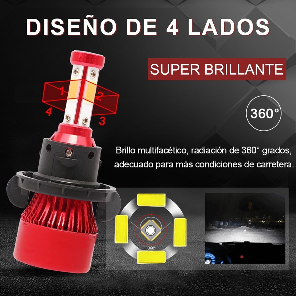 H13 9008 LED Headlight Kit COB 5500W 1000000LM Hi/Lo Beam Fog Super ...