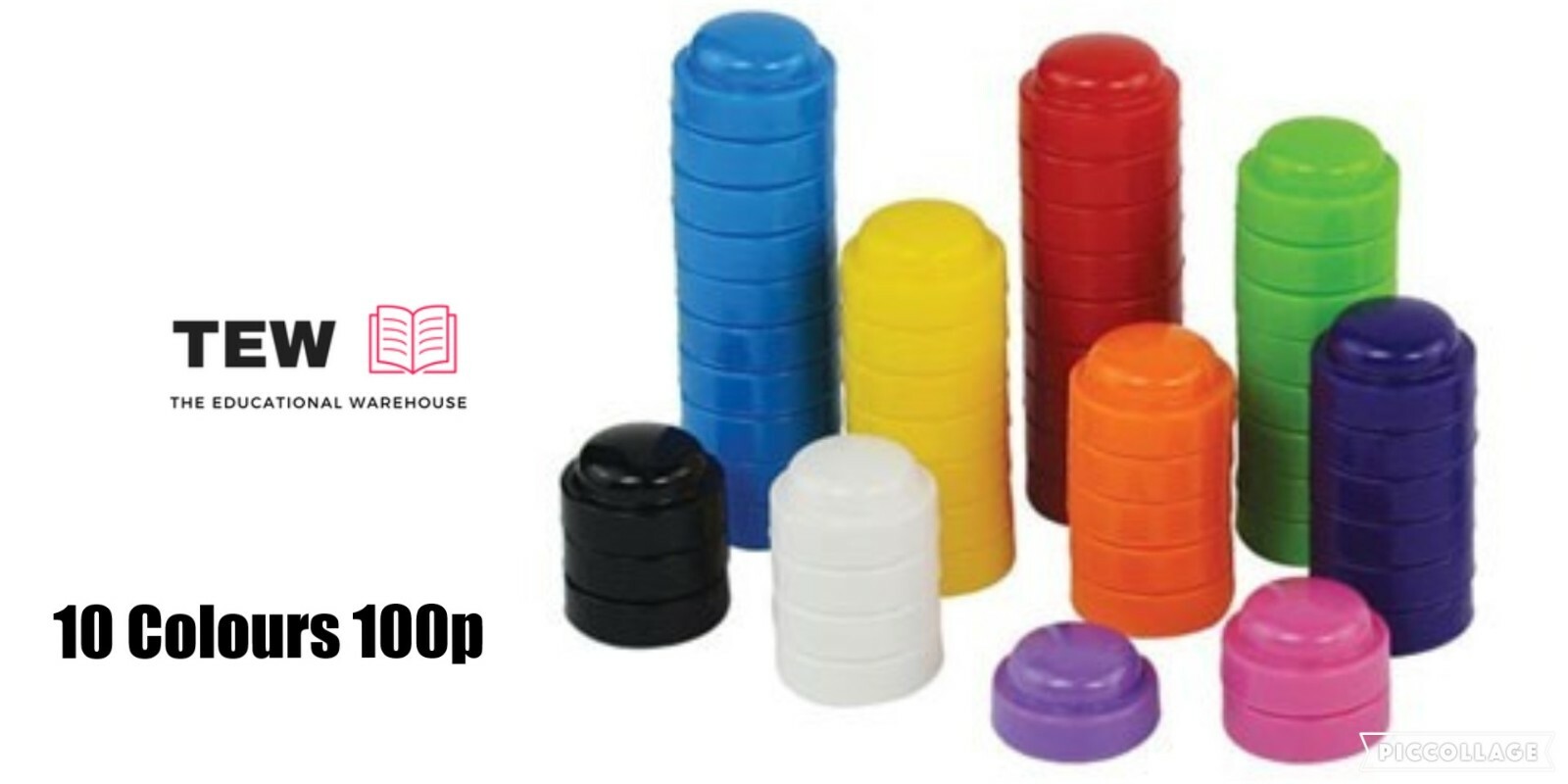 Domed Stacking Counters Bag of 100 Maths Educational Teacher Resource ...