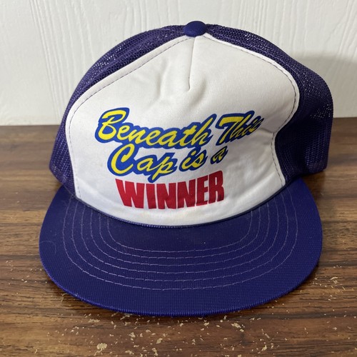 Vintage Beneath This Cap Is A Winner Foam Mesh Trucker Snapback Hat ...