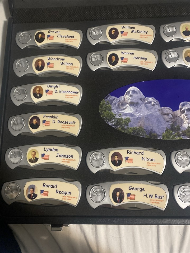 U.S. Presidential Pocket Knife Set of 43 with Case Presidents ...