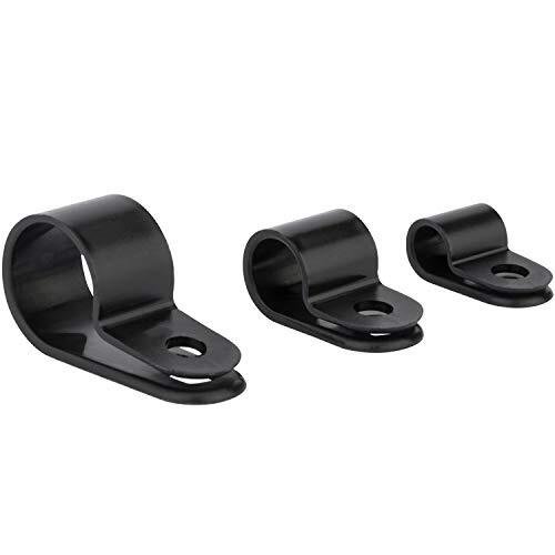 180Pc Nylon Plastic R-Type Cable Clamps Clips Fasteners Assortment Kit ...