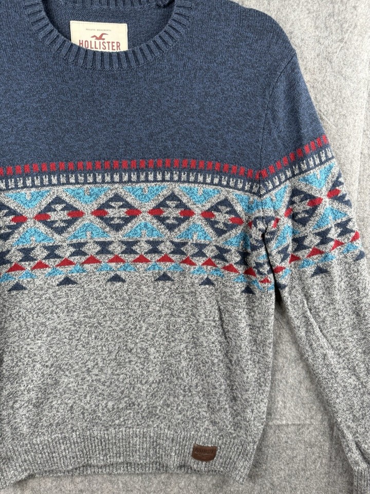 Hollister Mens Small Pacific Merchants Pullover Aztec Grandpacore Fall ...