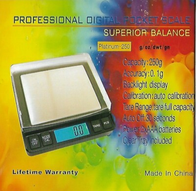 SUPERIOR BALANCE PLATINUM -250 250g x0.1g DIGITAL JEWELRY SCALE | eBay