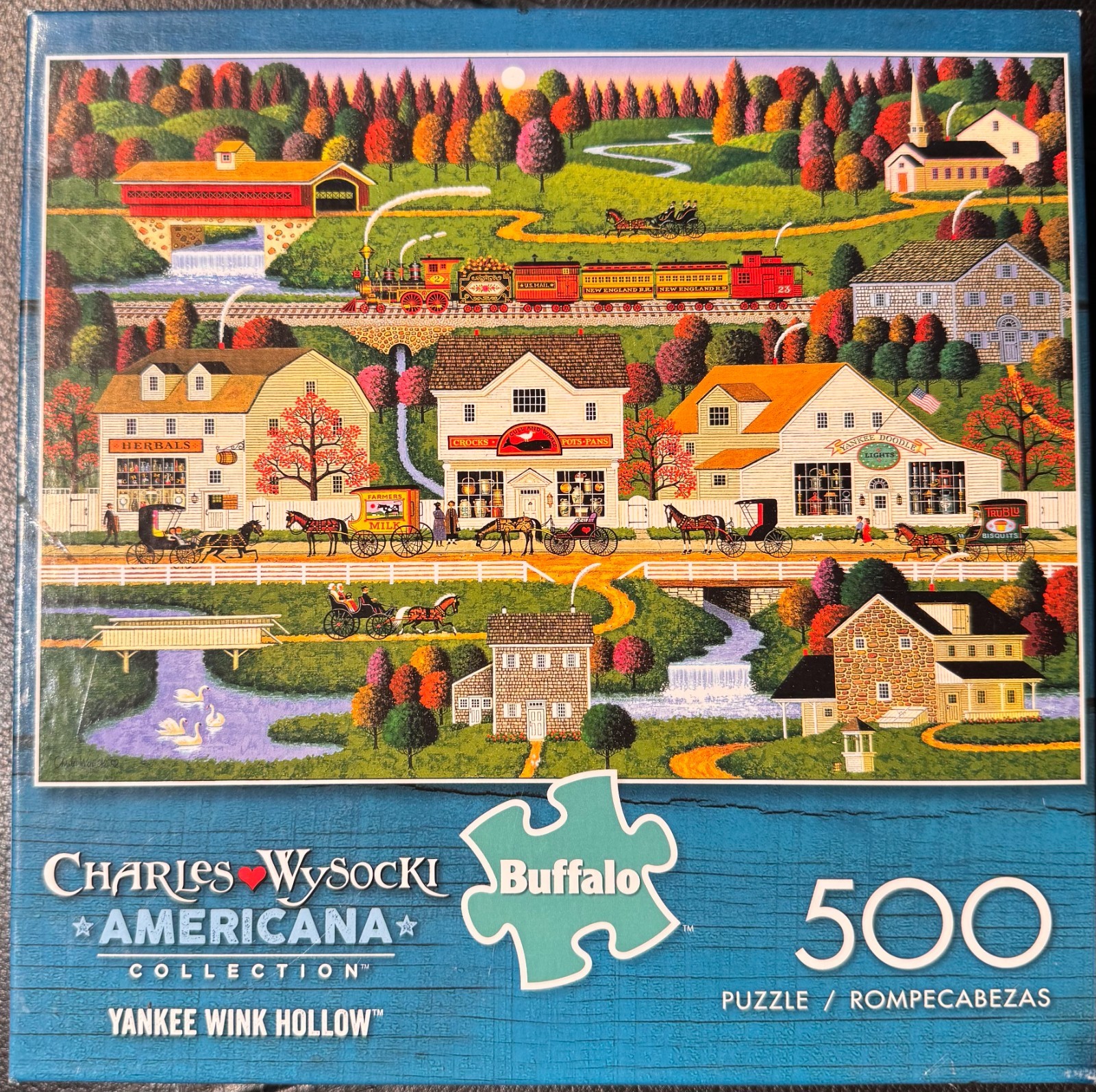 New/Sealed Charles Wysocki 500 pc Puzzle "Yankee Wink Hollow" | eBay