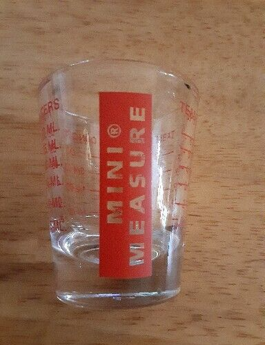 Mini Measure Measuring Shot Glass Teaspoon/Tablespoon Ounce Milliliters ...