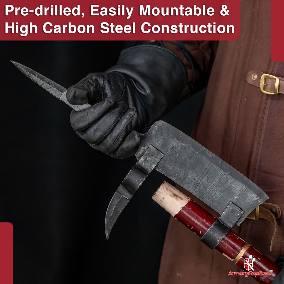 Hand Forged High Carbon Steel Polearm Mount Corseque Medieval Weapons ...