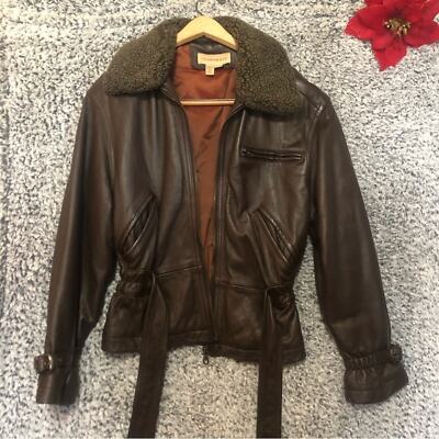 Colebrook & Co Women’s Leather Bomber Jacket Size Medium | eBay