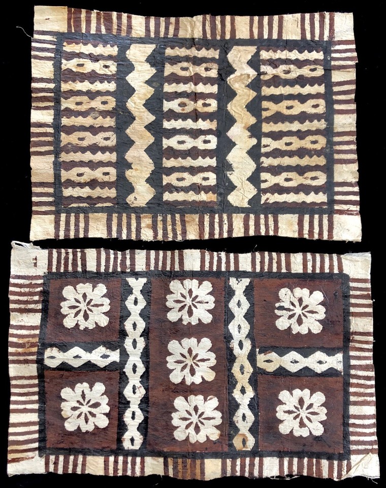 Vintage Handmade FIJI 12x19" Bark TAPA CLOTH Tiki Dinner Placemats ...