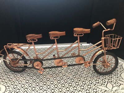 Benzara Antique Colonial Charming Metal Wood Cycle Copper Brown Black ...