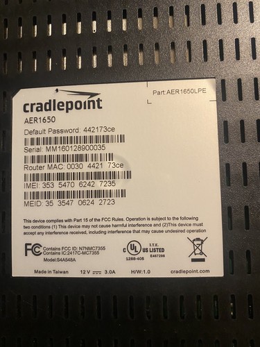 Cradlepoint AER1650 LP4 4G LTE Router w/ Power Cable And Antenna | eBay