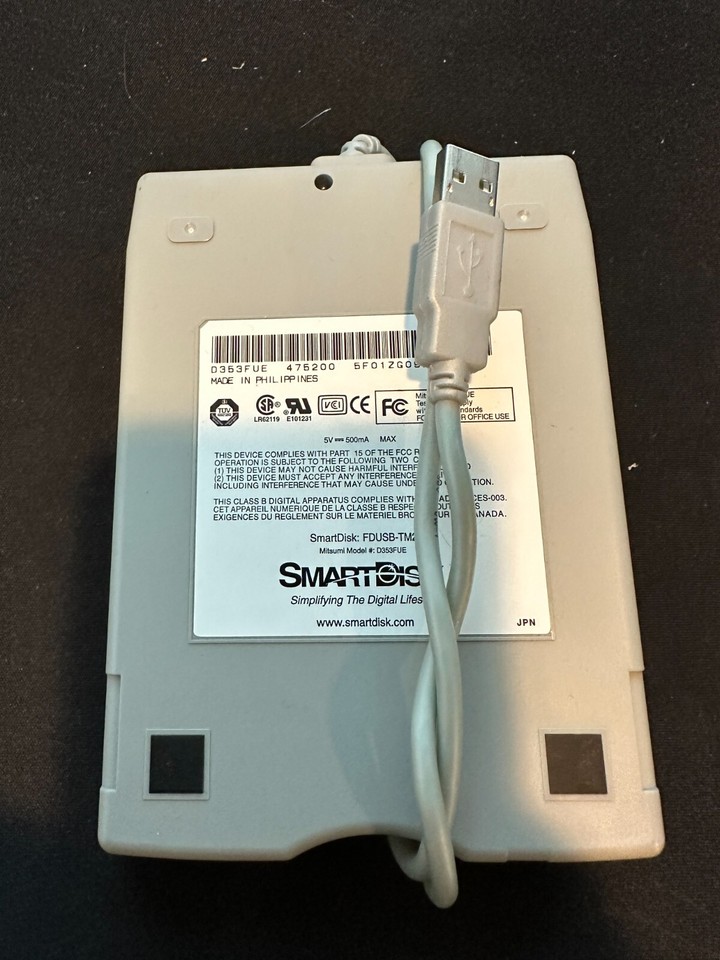 SmartDisk External Floppy Drive FDUSB-TM2 Mitsumi Model # D353FUE | eBay