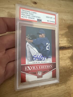 Edwin Diaz Rookie Autograph PSA 10 Gem Mint Collector Card RC Panini ...