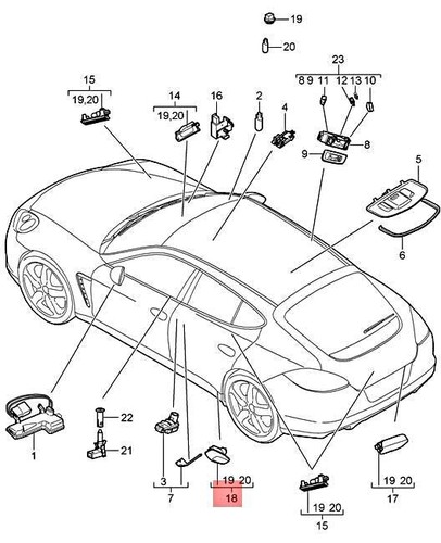 Genuine PORSCHE Panamera 970 Door Warning Light 97063213200 | eBay