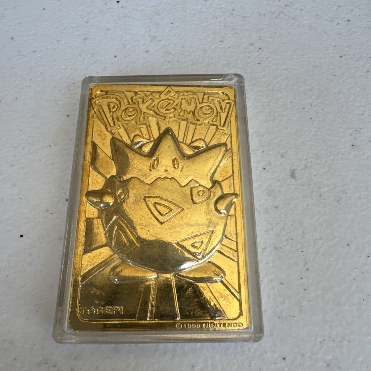 Gold Plated Togepi Card 1999 Pokemon Togepi 23 Karat Gold Plated