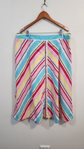 CITY CHIC Label Womens Bright Fun Stripe Floral Aline Skirt Size UK 8 ...