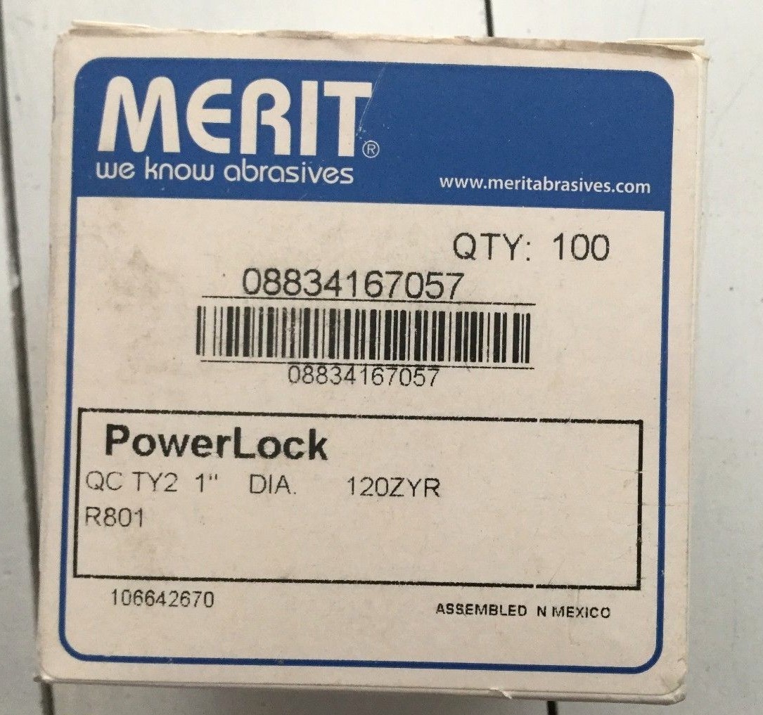 100 - Sanding Discs Merit Powerlock Qc Ty2 1" Dia 120ZYR R 100 for sale ...