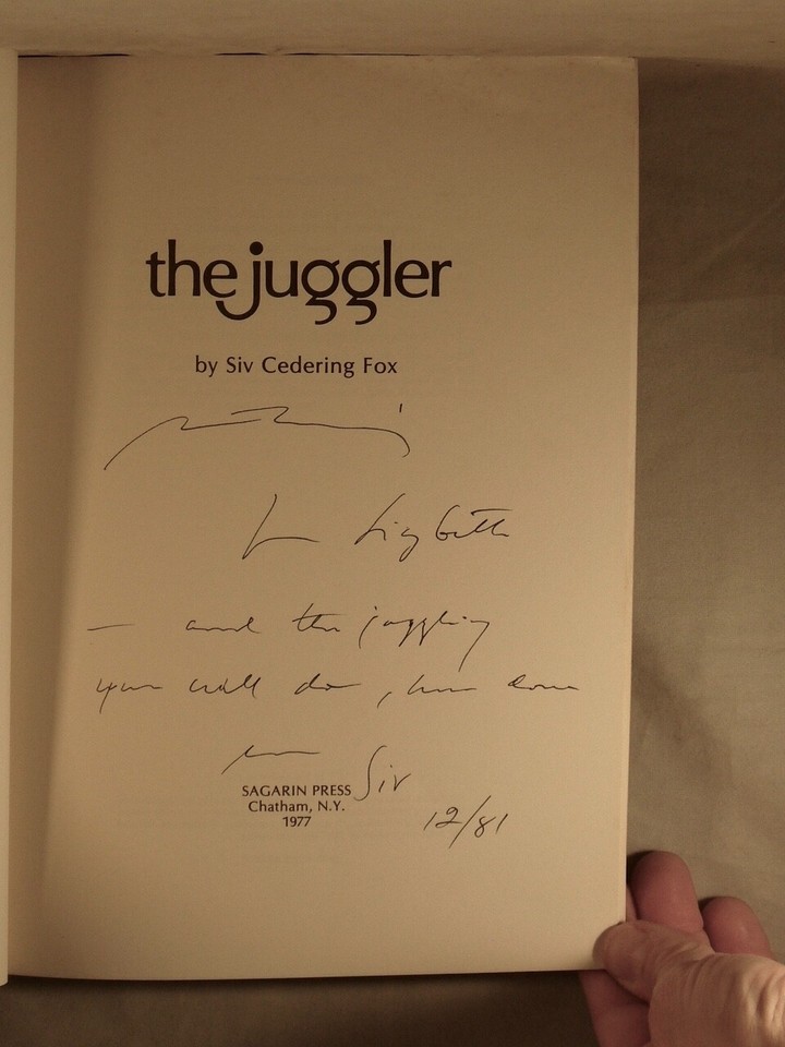 THE JUGGLER by Siv Cedering Fox (1977) Poetry & Etchings, SIGNED ...