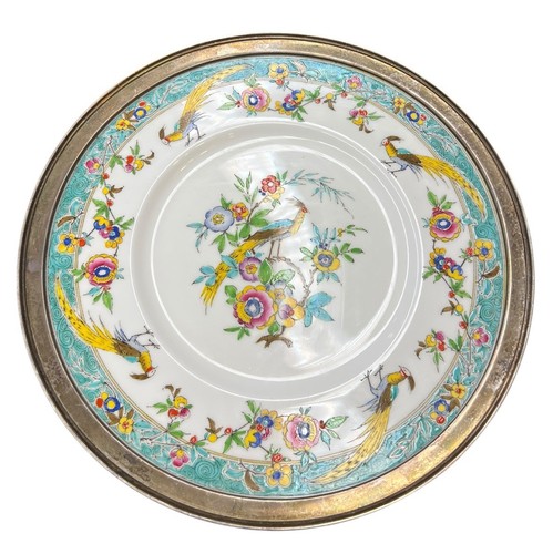 Vintage RARE Minton Blue Sinclair Sterling Silver 11" Dinner Plate ...