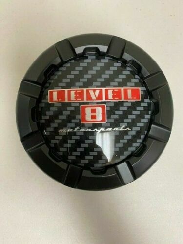 Level 8 Guardian Matte BLACK XL TALL 8 Lug Wheel Hub Cover Center Cap C ...
