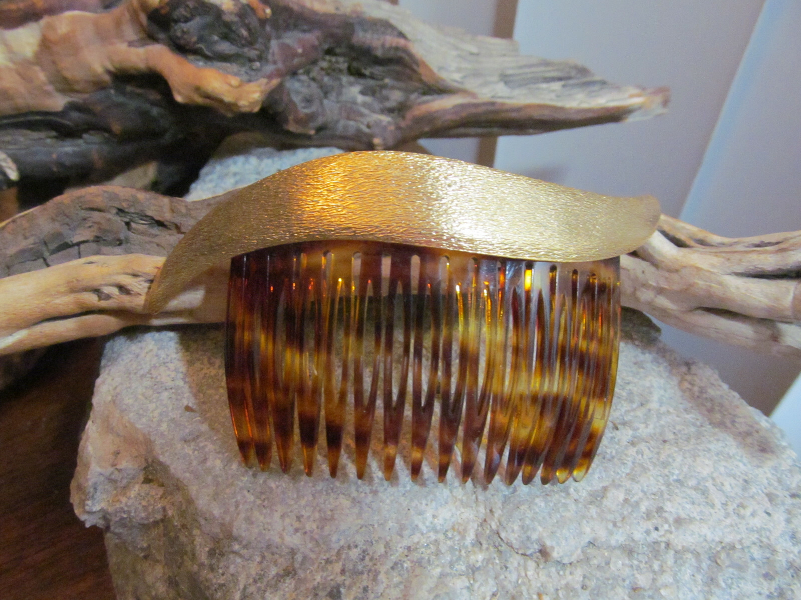 Vintage RIVIERA FRANCE Gold Wavy Top Tortoise Shell C… - Gem