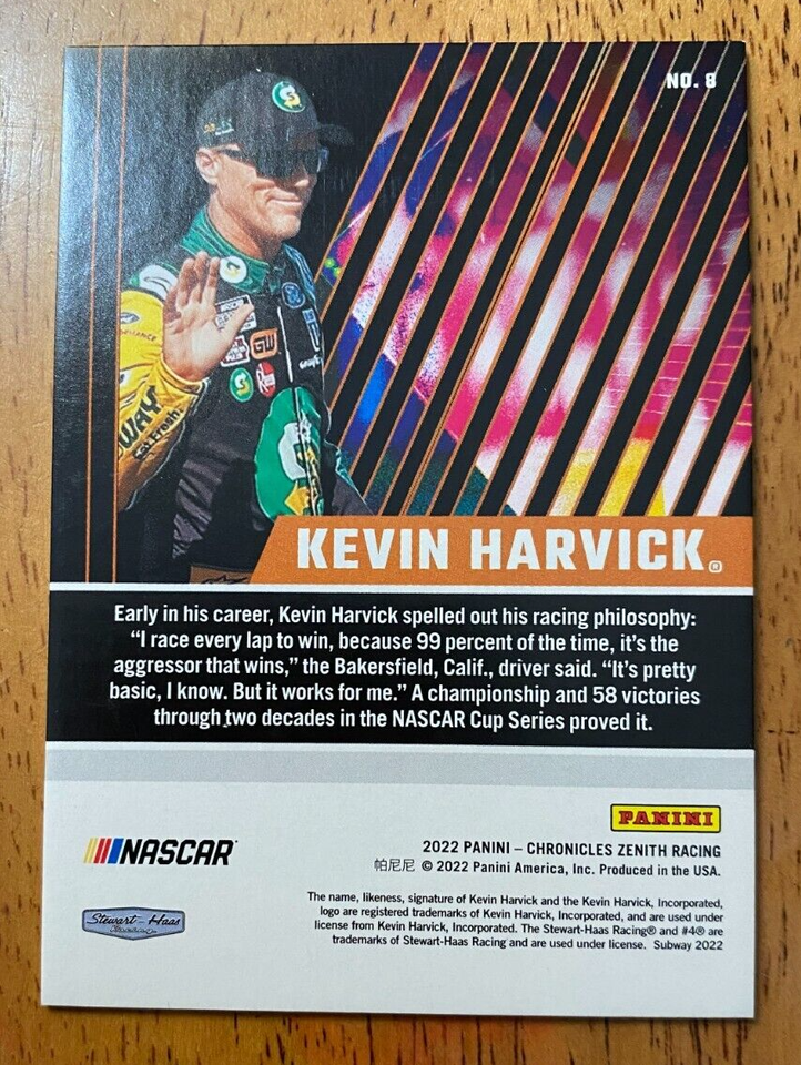 2022 Chronicles Zenith Purple #8 KEVIN HARVICK #'d 22/25 Nascar | eBay