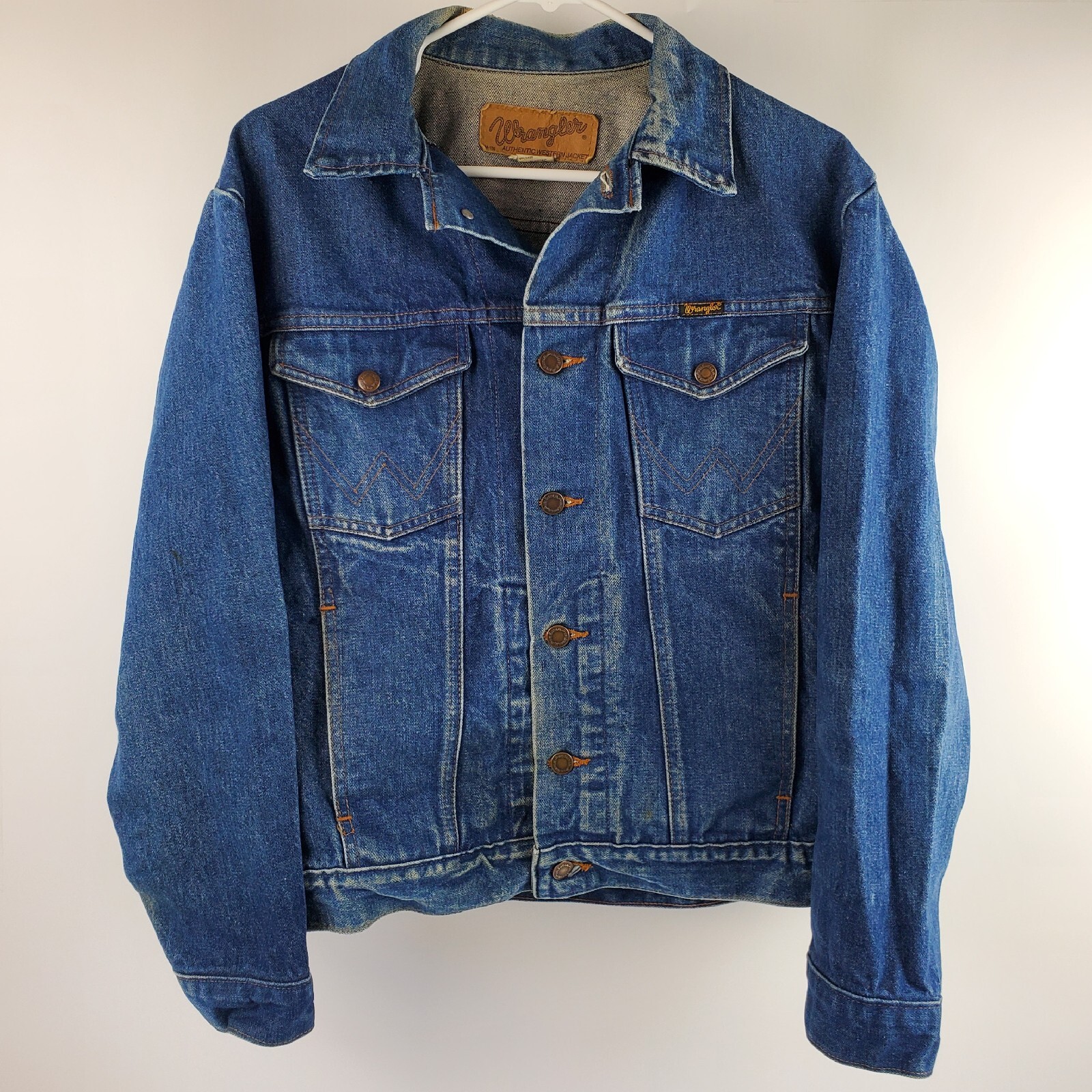 Vtg Wrangler Jacket Cowboy Cut Western Denim Blue But… - Gem