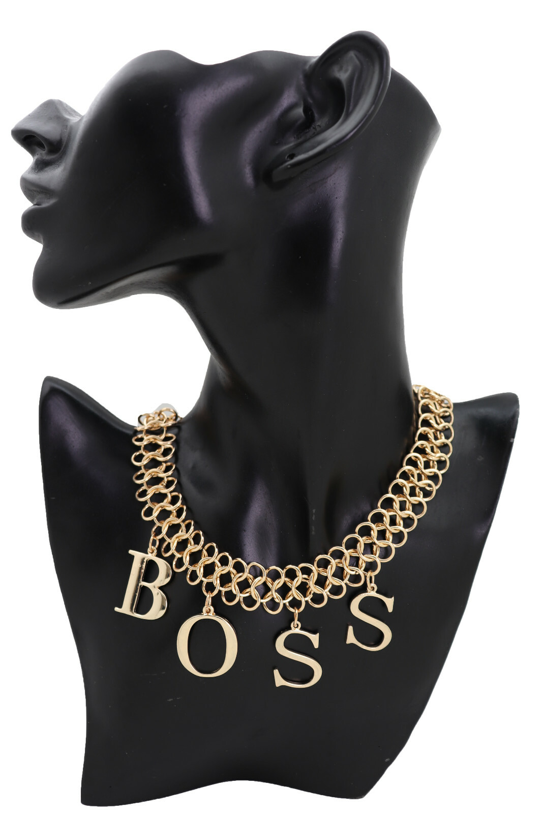 Women Attractive Fashion Necklace Gold Mesh Metal Chain Fun BOSS ...