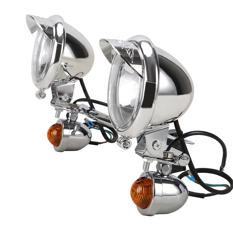 Fog Passing Light Bar w/ Turn Signal Lamp For Harley Road King Softail ...