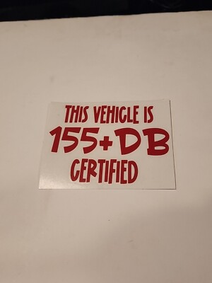 155+DB This Vehicle Is certified Vinyl Decal Sticker 7x5 Red | eBay
