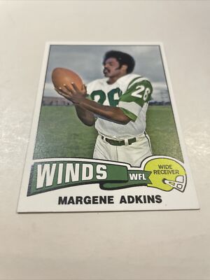 1975 World Football League Margene Adkins Custom Card Chicago Winds AC ...
