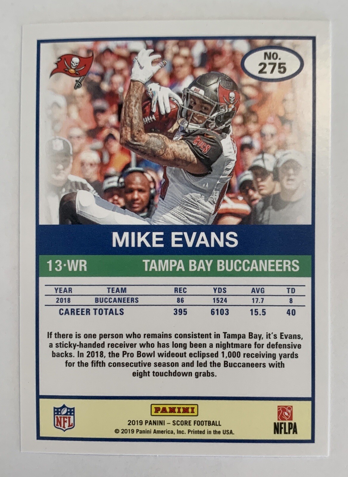 2019 Score - Mike Evans #275 Scorecard for sale online | eBay