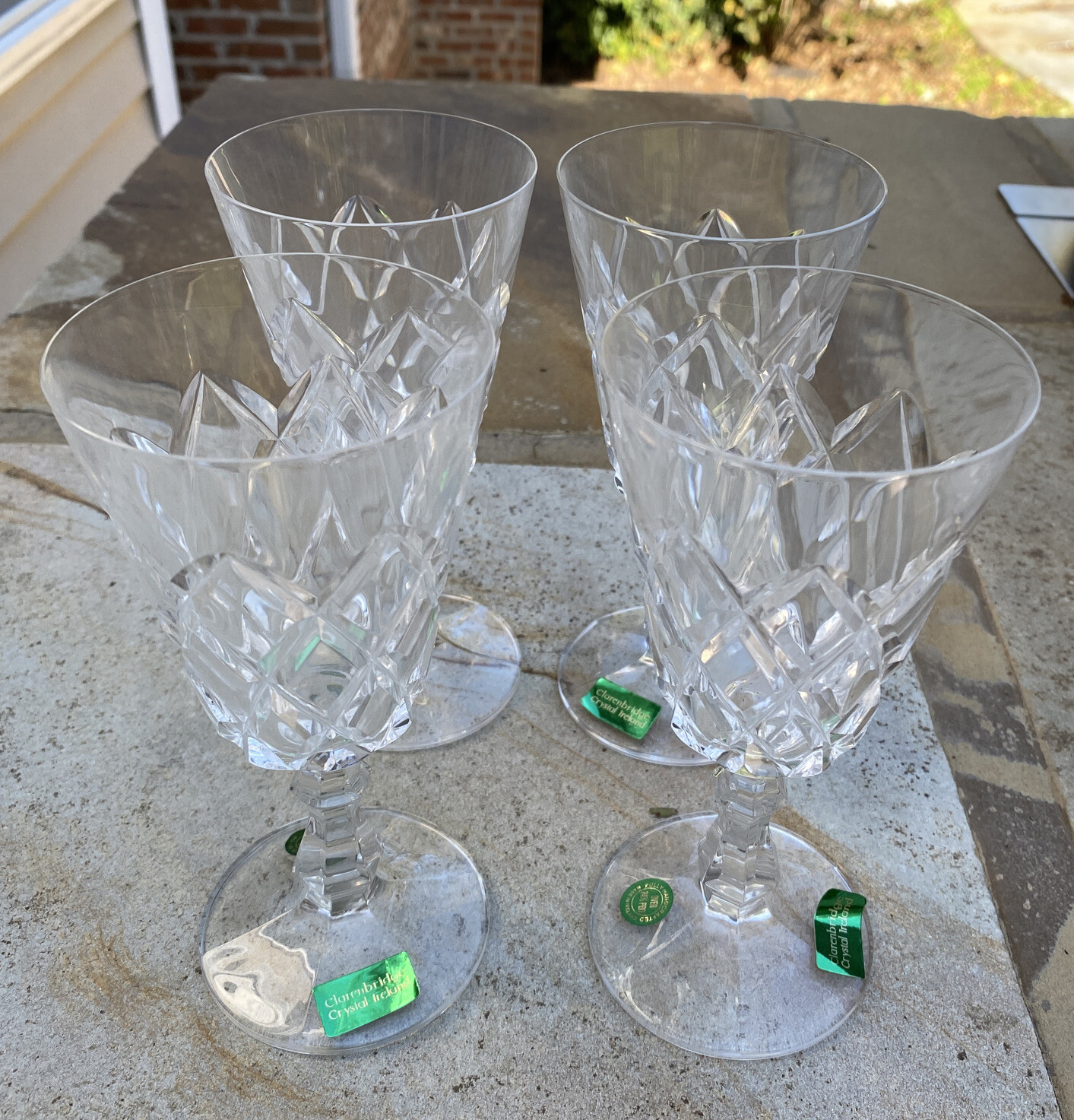 Vintage CLARENBRIDGE IRISH CRYSTAL 24% Lead Crystal- 4 Wine Glasses ...