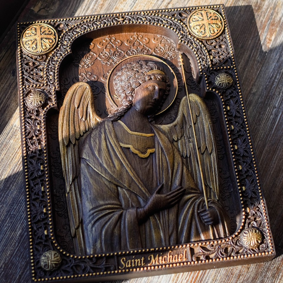 Archangel Michael modern christian art housewarming personalized ...