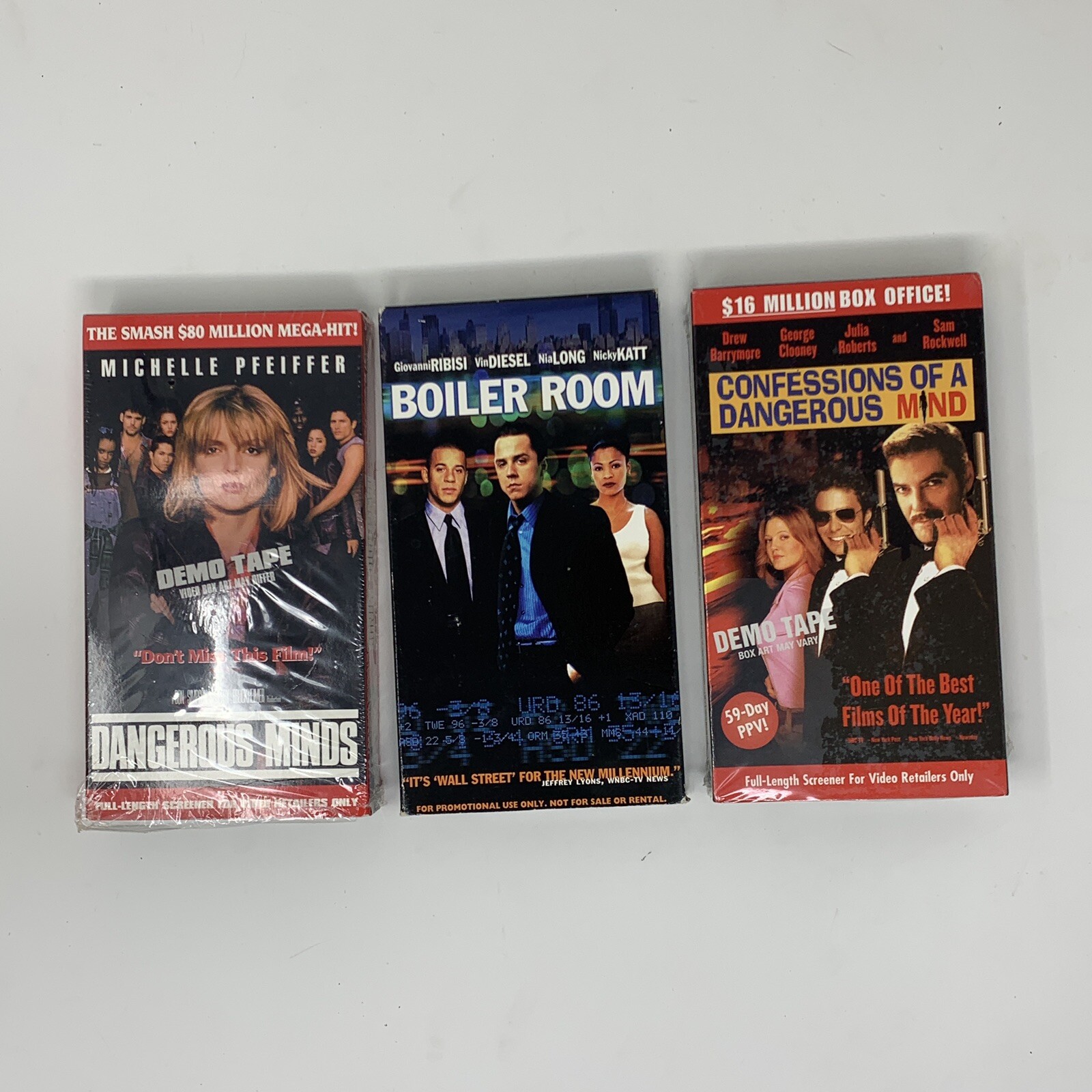 Lot-3 VHS Promo Movies Dangerous Minds Boiler Room Confession Of A ...