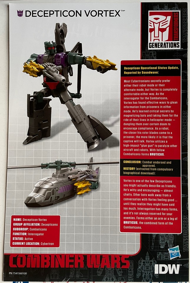 Transformers Combiner Wars #1 Deluxe Combaticon Vortex (Bruticus) IDW ...
