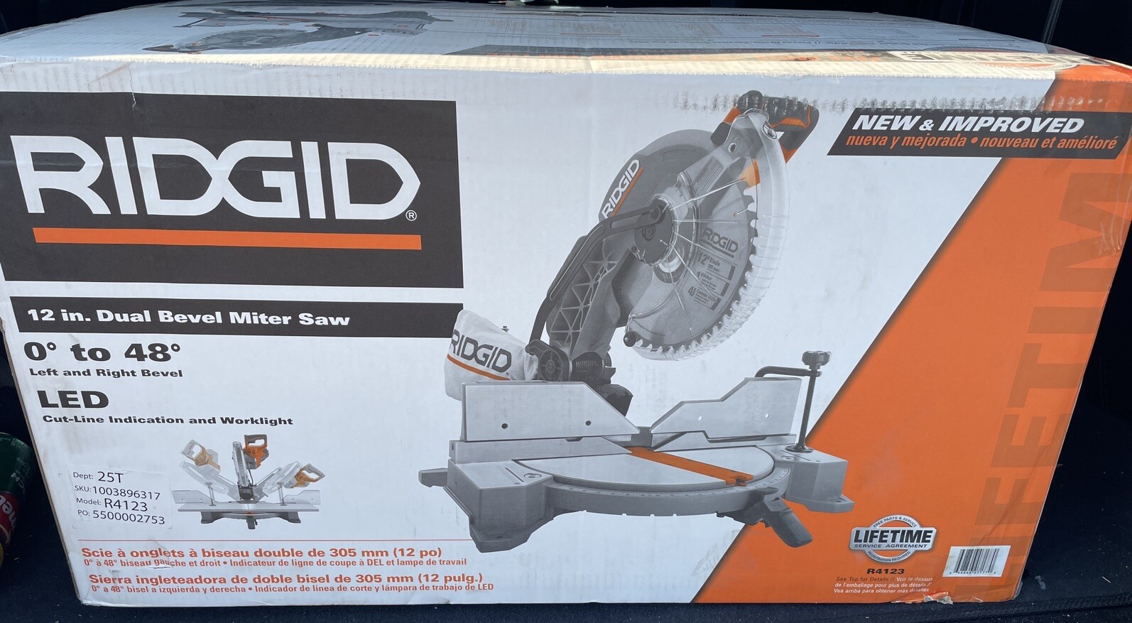 RIDGID Miter Saw 15 Amp Corded 12 inch Dual Bevel Miter Saw with LED ...
