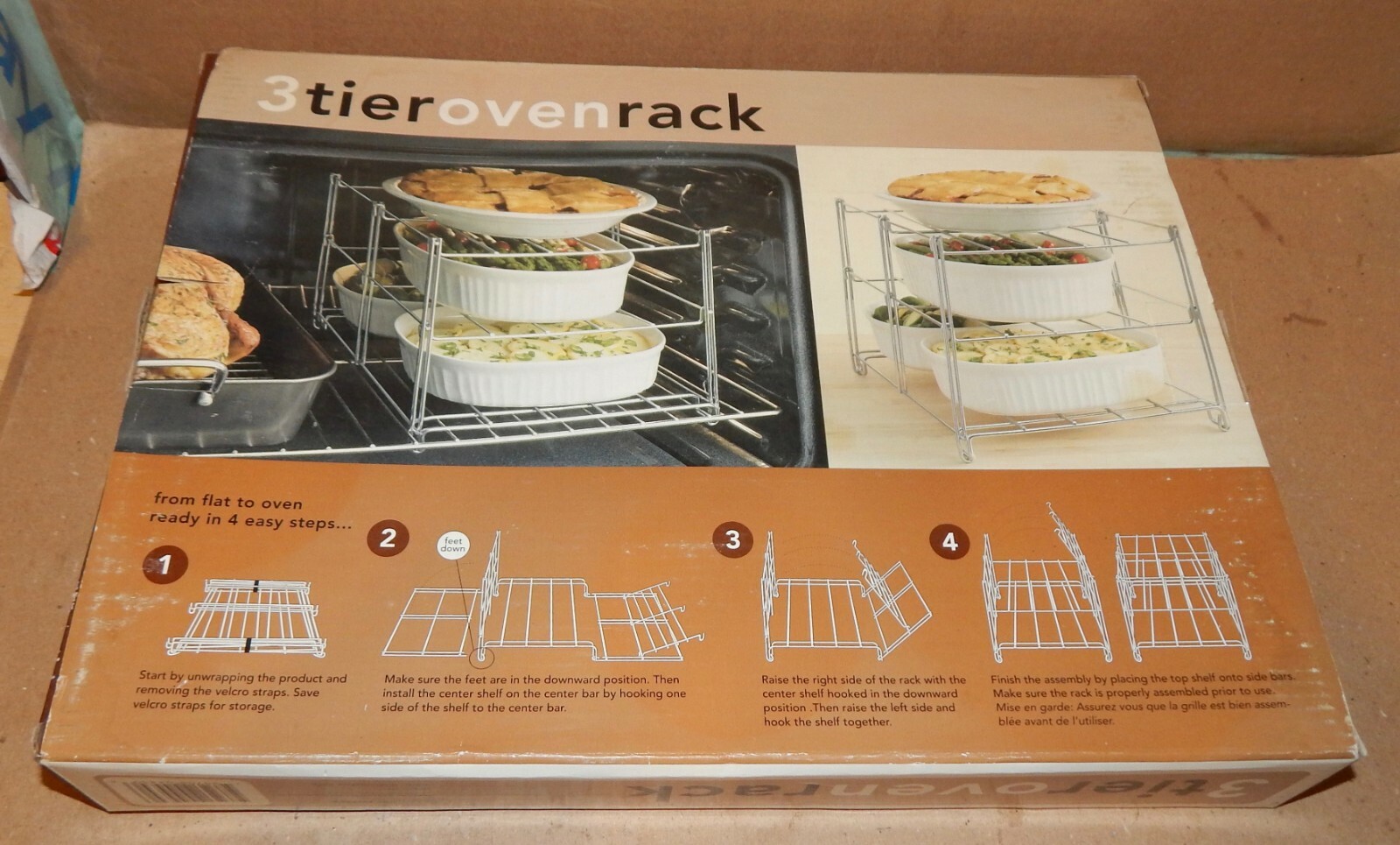 3 Tier Adjustable Oven Rack 14 1/2" NIB Collapsible Increases Oven ...