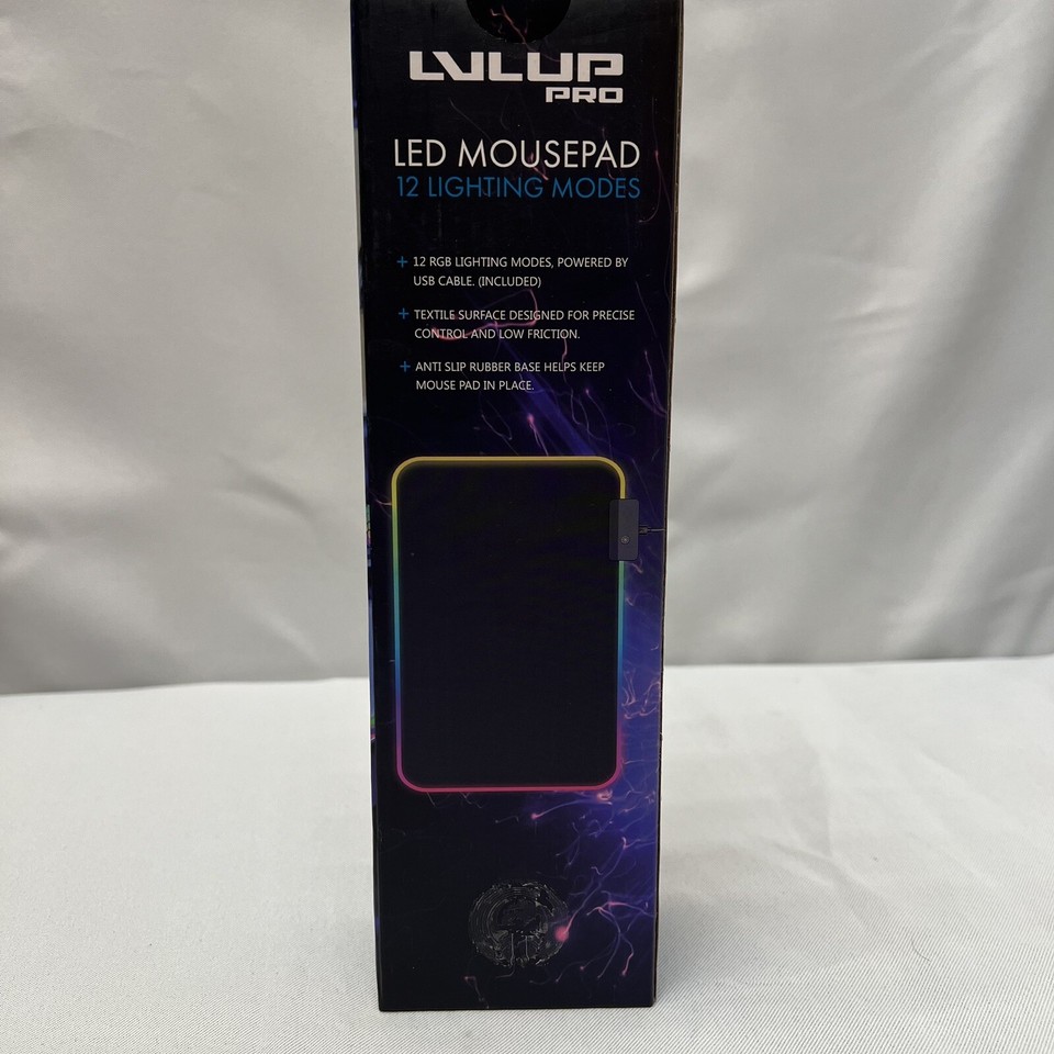 LED RGB Mouse Pad with 12 lighting modes - LVL UP PRO 13" Game Pad | eBay