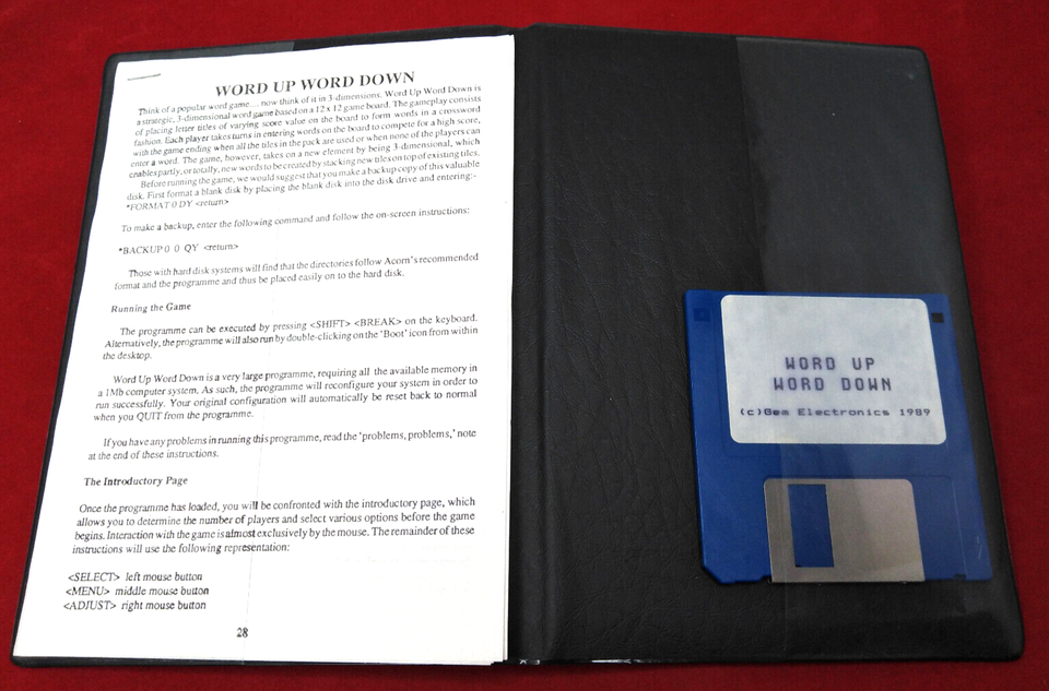 New! Word Up, word Down retro game Acorn RISC OS Systems (Scrabble ...