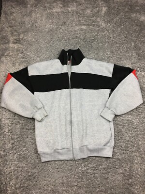 VINTAGE Main Event Track Suit Jacket Mens Size Medium Gray Colorblock ...