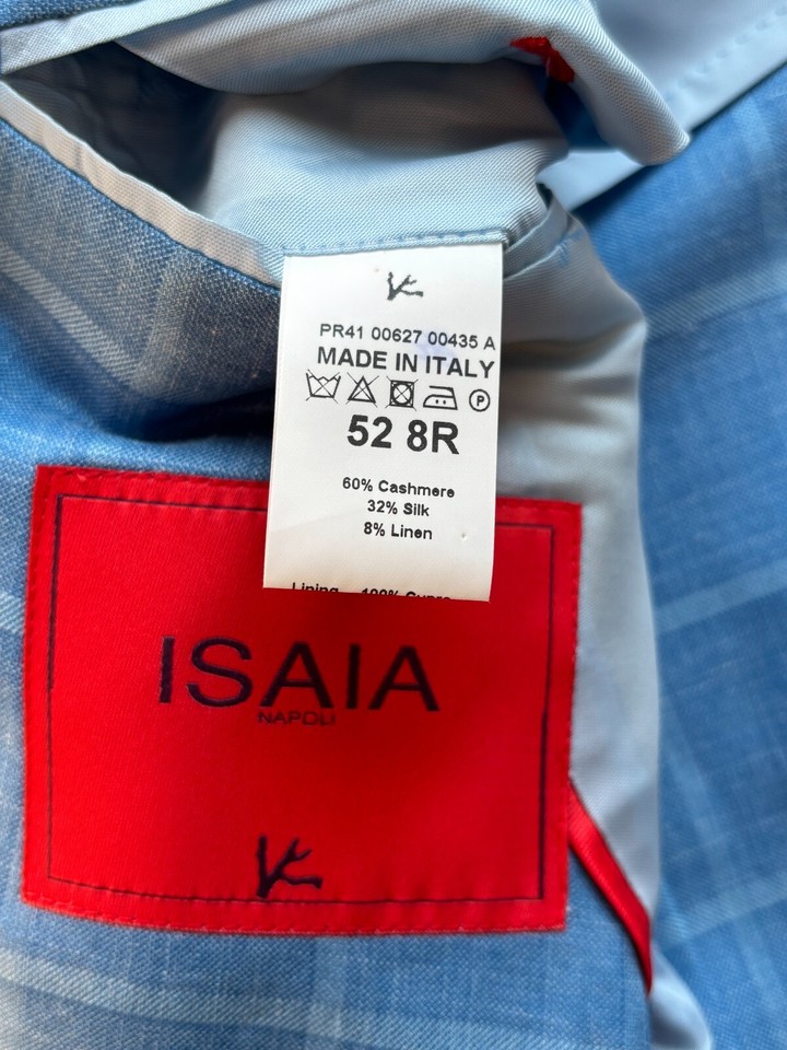 Isaia Cashmere Blazer Size 42 (52 EUR) Silk Linen bs77 | eBay