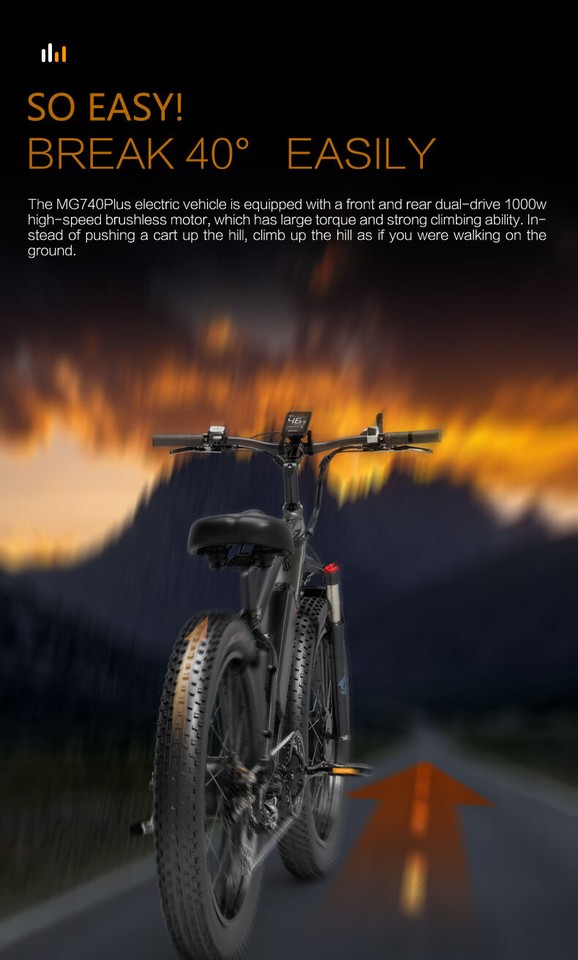 LANKELEISI Electric Bike MG740PLUS 2000W Mountain E-bike Bicycle 50KM/H ...