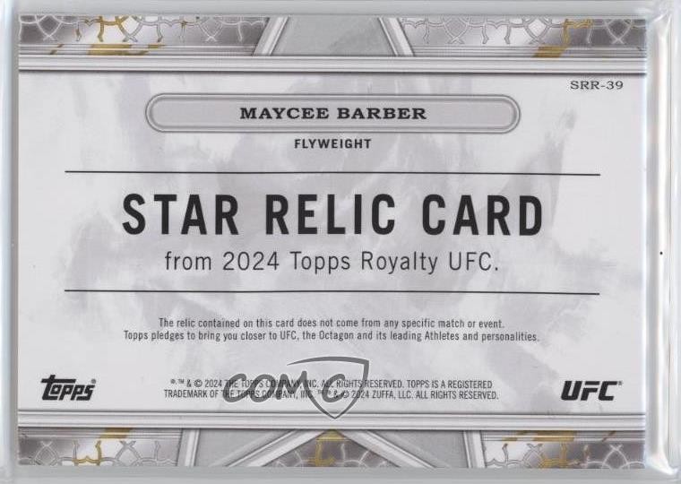 2024 Topps Royalty UFC Star Relics Gold /10 Maycee Barber #SRR-39 | eBay