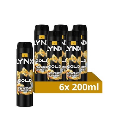 Lynx Gold Deodorant Body Spray “Great Value Case Deal 6X200ml” Men's ...