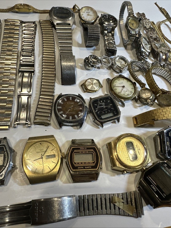 Vintage Watch Collector’s Estate Lot 35 Pieces Mechanical, Digital ...