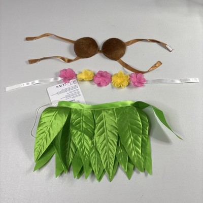 Build A Bear BABW Hawaiian Hula Outfit Skirt Coconut Bra Top Lei | eBay