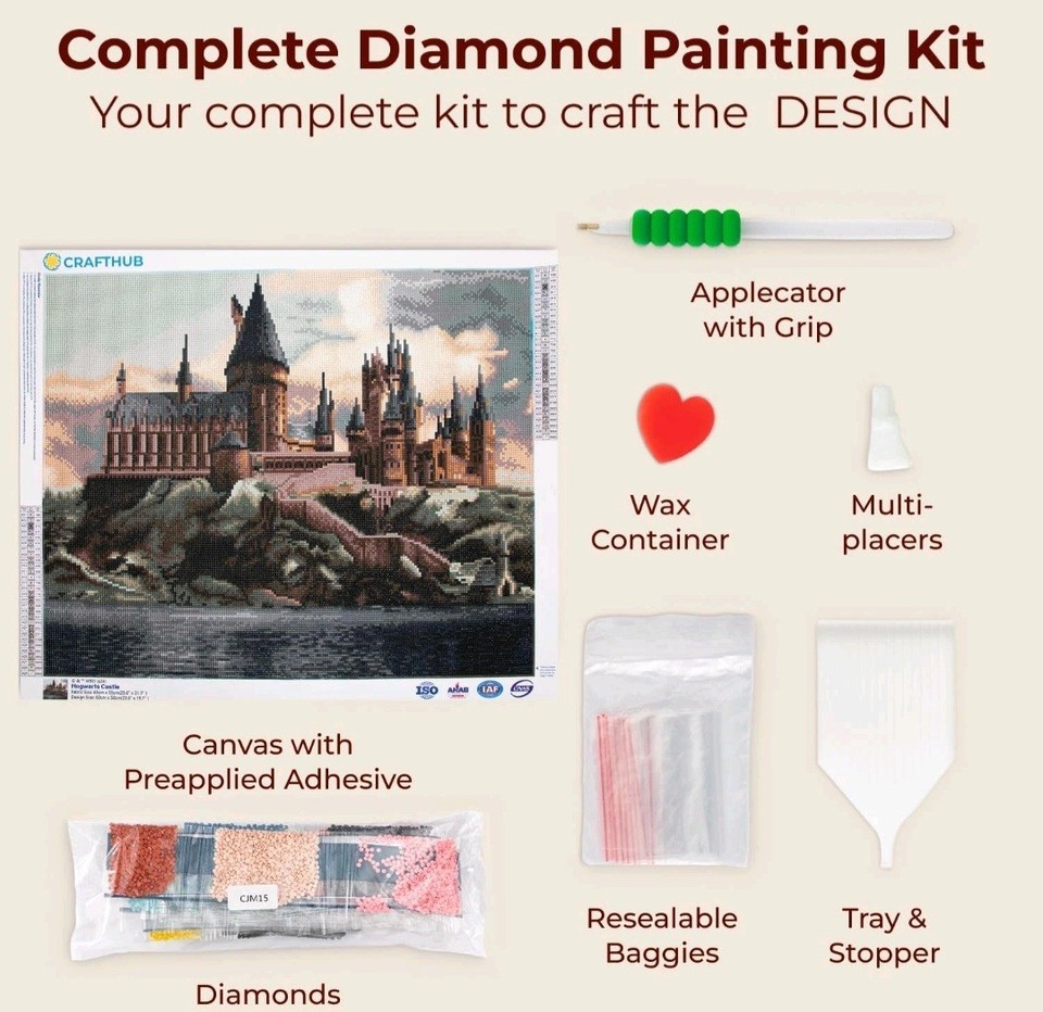 Harry Potter Diamond Art – Hogwarts Castle – 5D Diamond Painting Kit ...